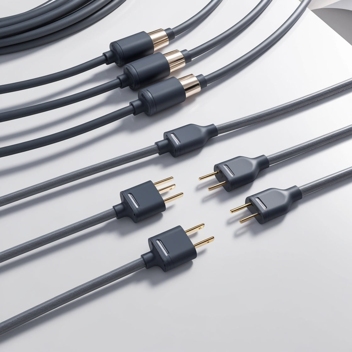 Universal AC Power Cables: L-Shaped 2 Pin Design in Multiple Size – FEDUS