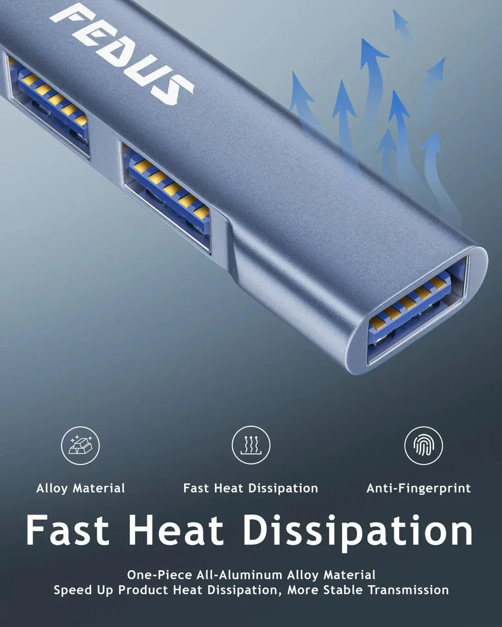 4-in-1 USB C Hub – FEDUS Adapter for Laptop & Mobile