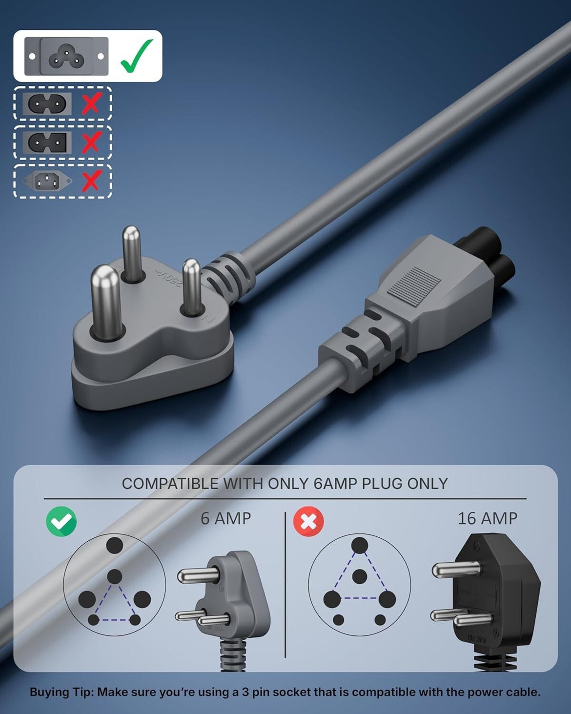 Power Cable for Home, Office & Electronic Appliances – FEDUS